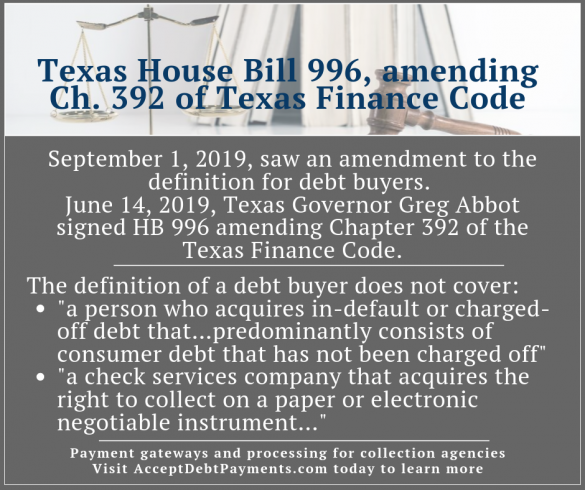 A new trend in defining debt buyers? Amendment to THB 996